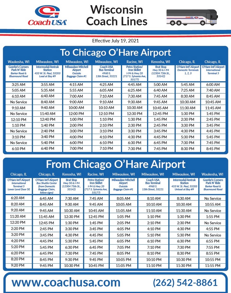 Coach USA | Airport Transportation | Airport Express | Bus Schedule